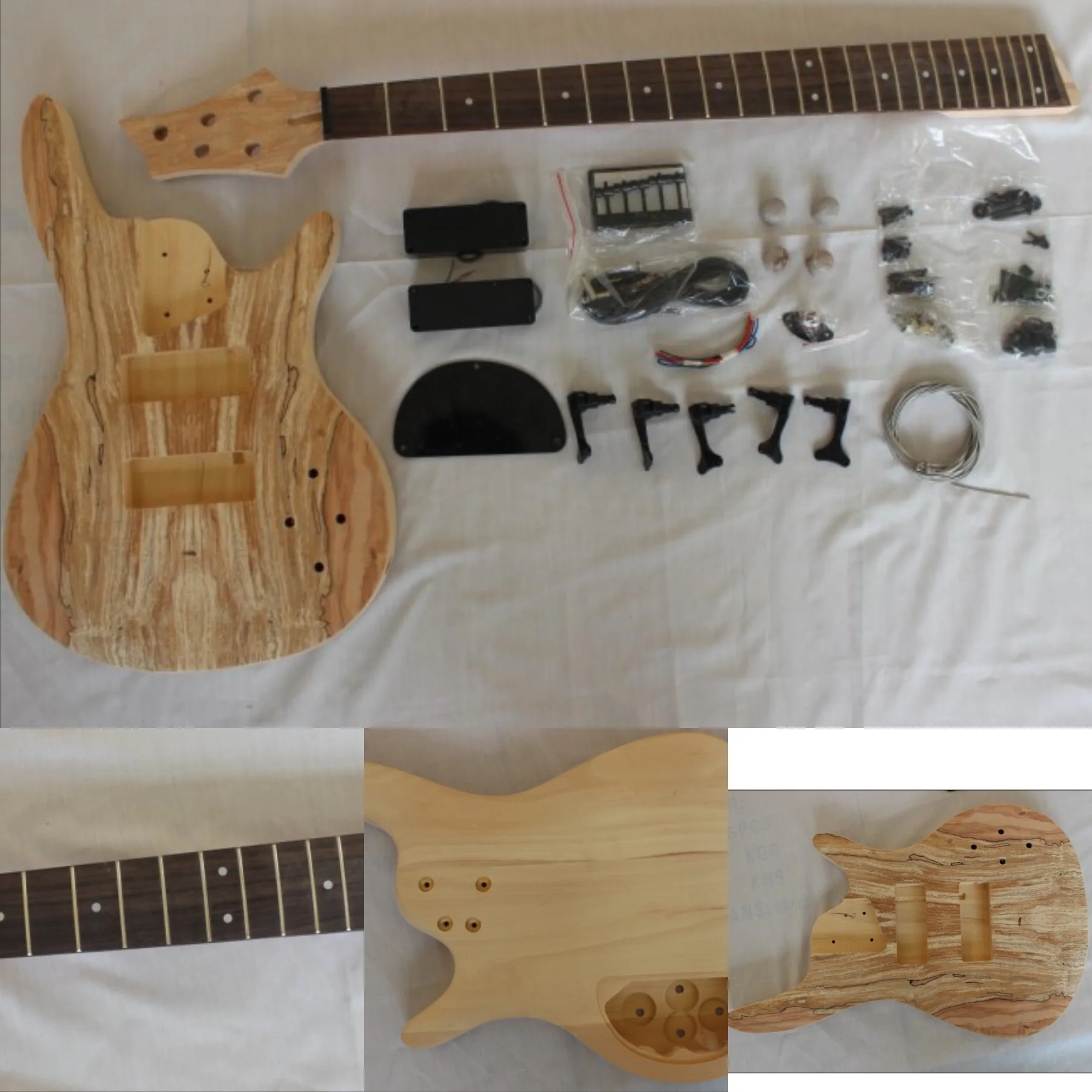 Hot Sales 5 String Bass Guitar Kit With Spalted Maple Top Buy Guitar Kitbass Guitar Kit5