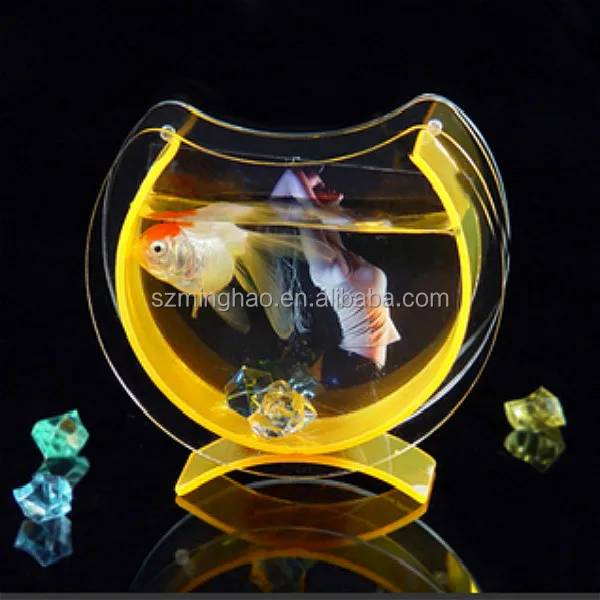 Small Acrylic Aquarium Acrylic Fish Tank Lucite Cylinder Tank Display ...