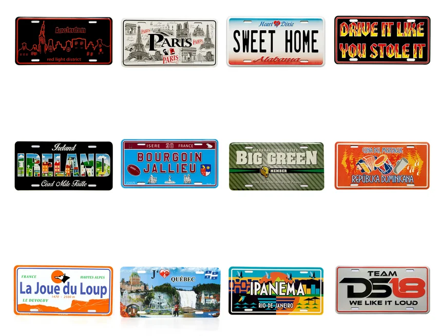 Wholesale Custom Embossed Design Aluminum Mini License Plates