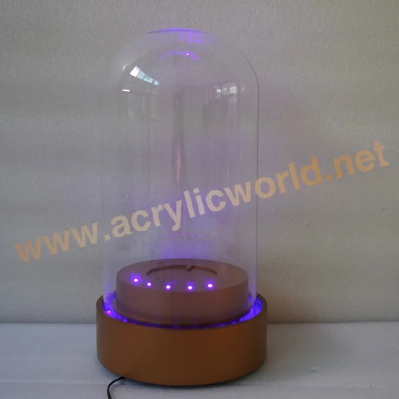 Custom Acrylic Led Beer Bottle Display With Glass Dome Lid Wine Bottle ...