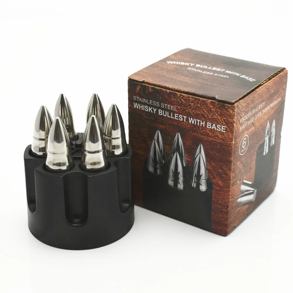 High Quality Gold Bullets Shaped Stainless Steel Ice Cubes With ...