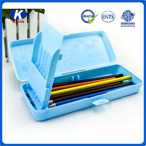 Plastic Funny Promotional Two Compartments Pencil Case For Students ...