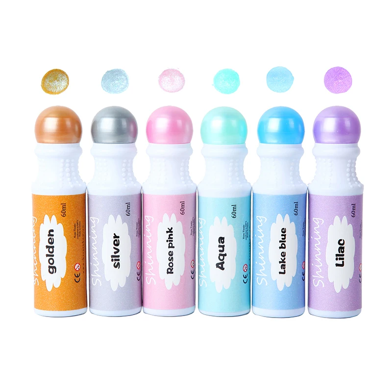 6 Different Glitter Inks Paint Marker Daubers Set Ch-2851 For Toddlers ...
