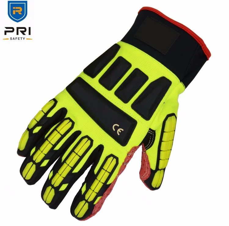 Hi-vis Yellow Silicone Dotted Grip Palm Heavy Duty Oil And Gas Oilfield ...