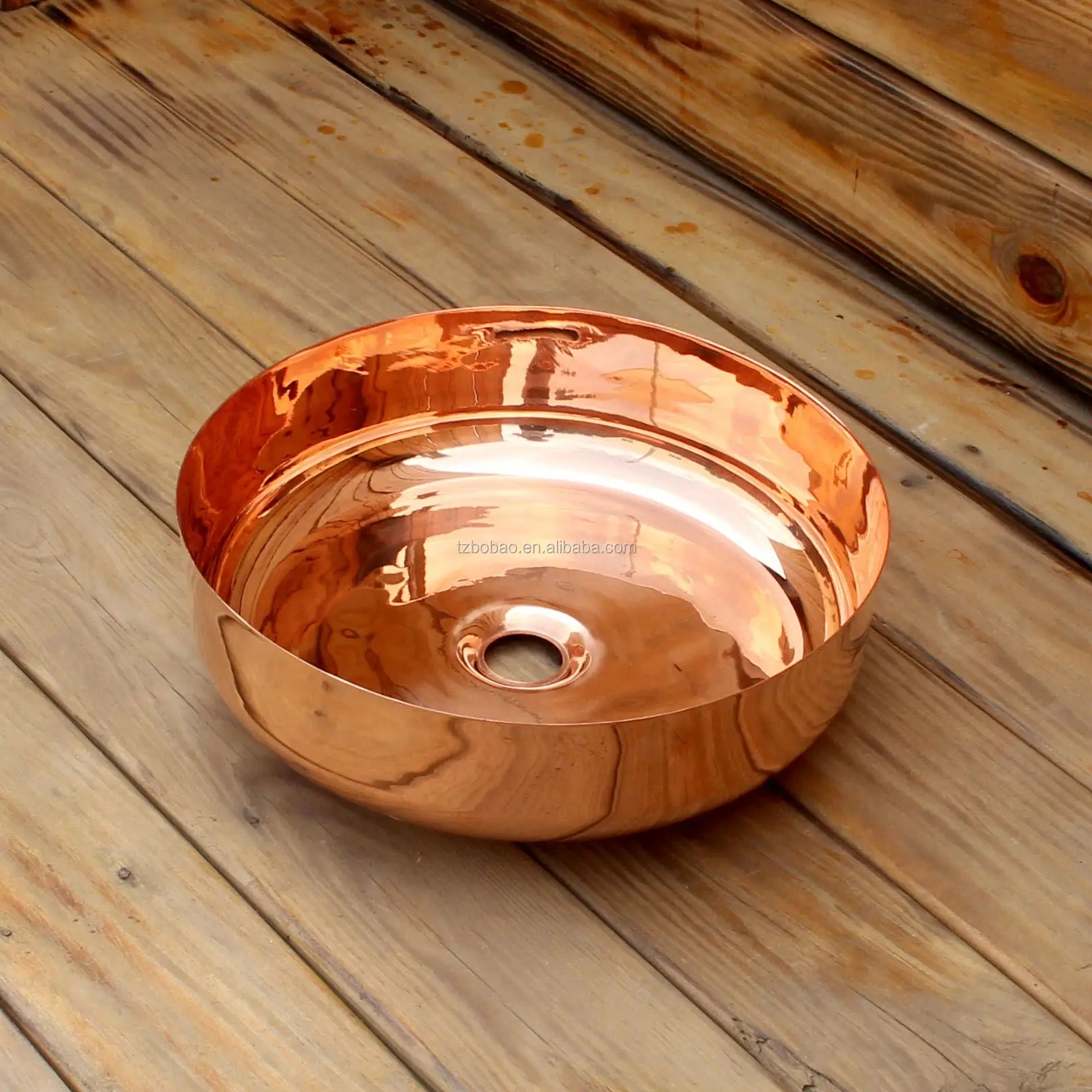 Vintage Style Unique Coffee Color Hand Hammered Simply Copper Basin ...