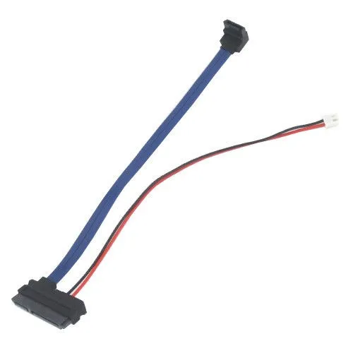 22-Pin SATA Female Cable with 2-Pin Power and Right Angle 7-Pin SATA ...