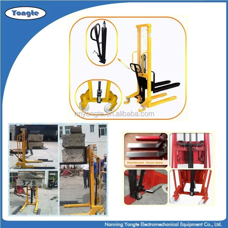 Manual Hydraulic Trolley Type Forklift 1 Ton Hand Pallet Truck Stacker ...