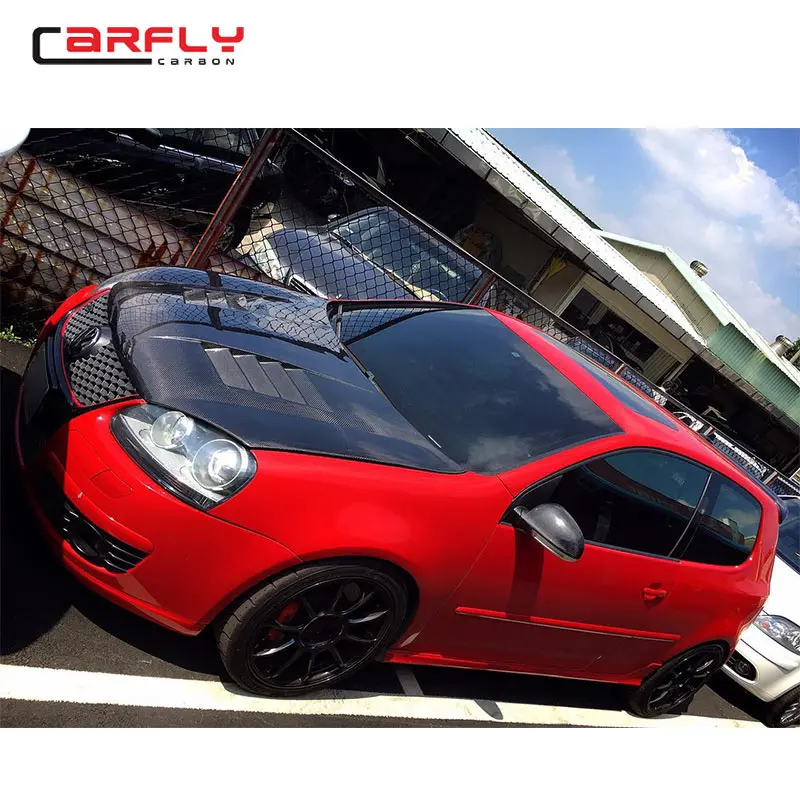 Carfly Carbon Hood - Durable Carbon Fiber Golf5 MK5 Bonnet