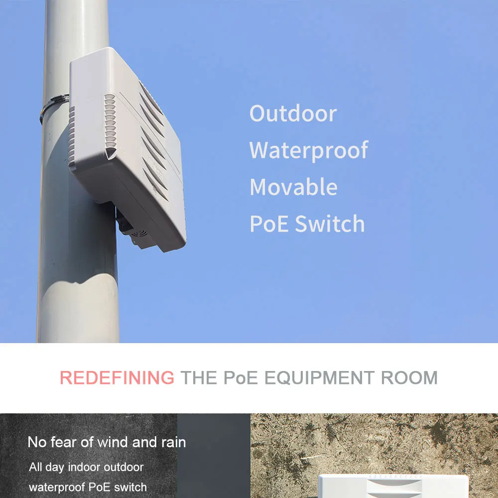 Itooner 130W 8 Port Outdoor Fast Ethernet Poe Switch for CCTV