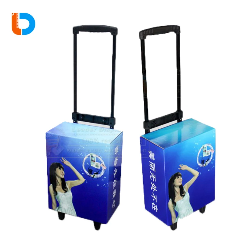 Exhibition Promotional Cardboard Paper Trolley Cases With Wheels - Buy ...