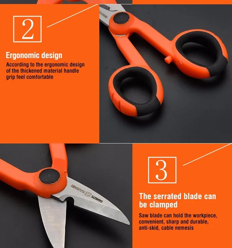 HARDEN 138mm Stainless Steel Multipurpose Electrical Scissors & Fiber ...