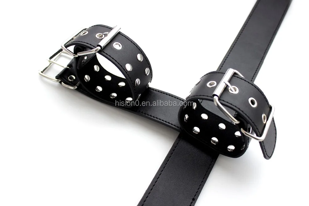 Bondage Leather Neck To Wrist Restraint Hands Against Back Body Harness ...