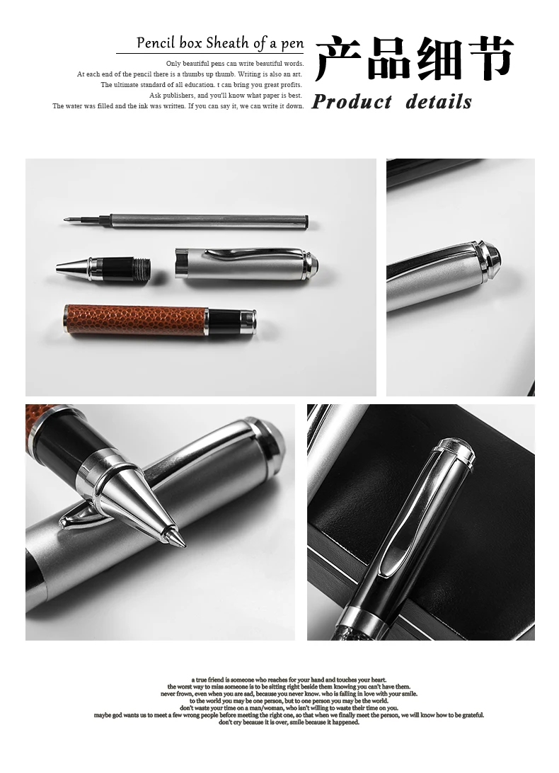 Luxury Leather Pen - Elegant Logo Wrapped Promotional Pen