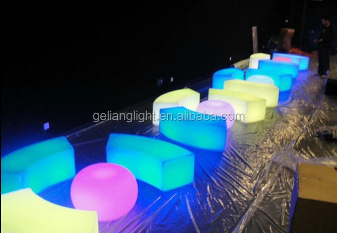 Commercial Led Circled Glowing Light Chair Led Furniture Led Table Led ...
