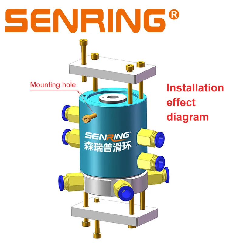 Electric Rotary Union - 2 Wires 10A+1 Channel Hydraulic