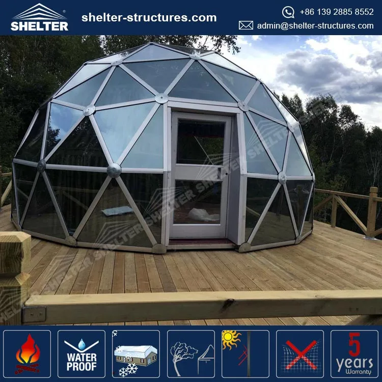 8m,10m And 15m Aluminum Geodeic Dome With Reinforced Glass And ...