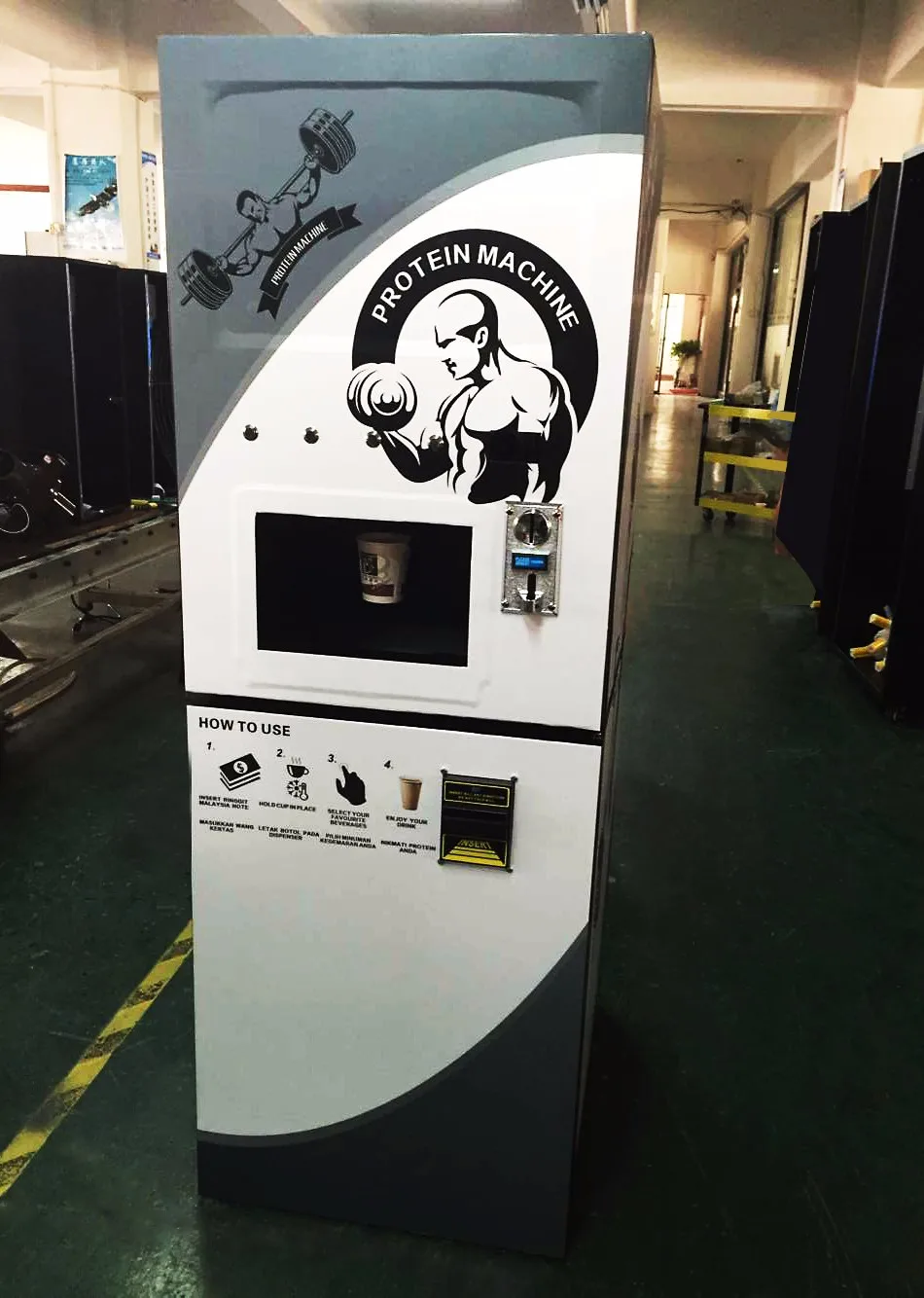 High Tech Whey Protein Concentrated Machine Protein Bar Vending Machine ...