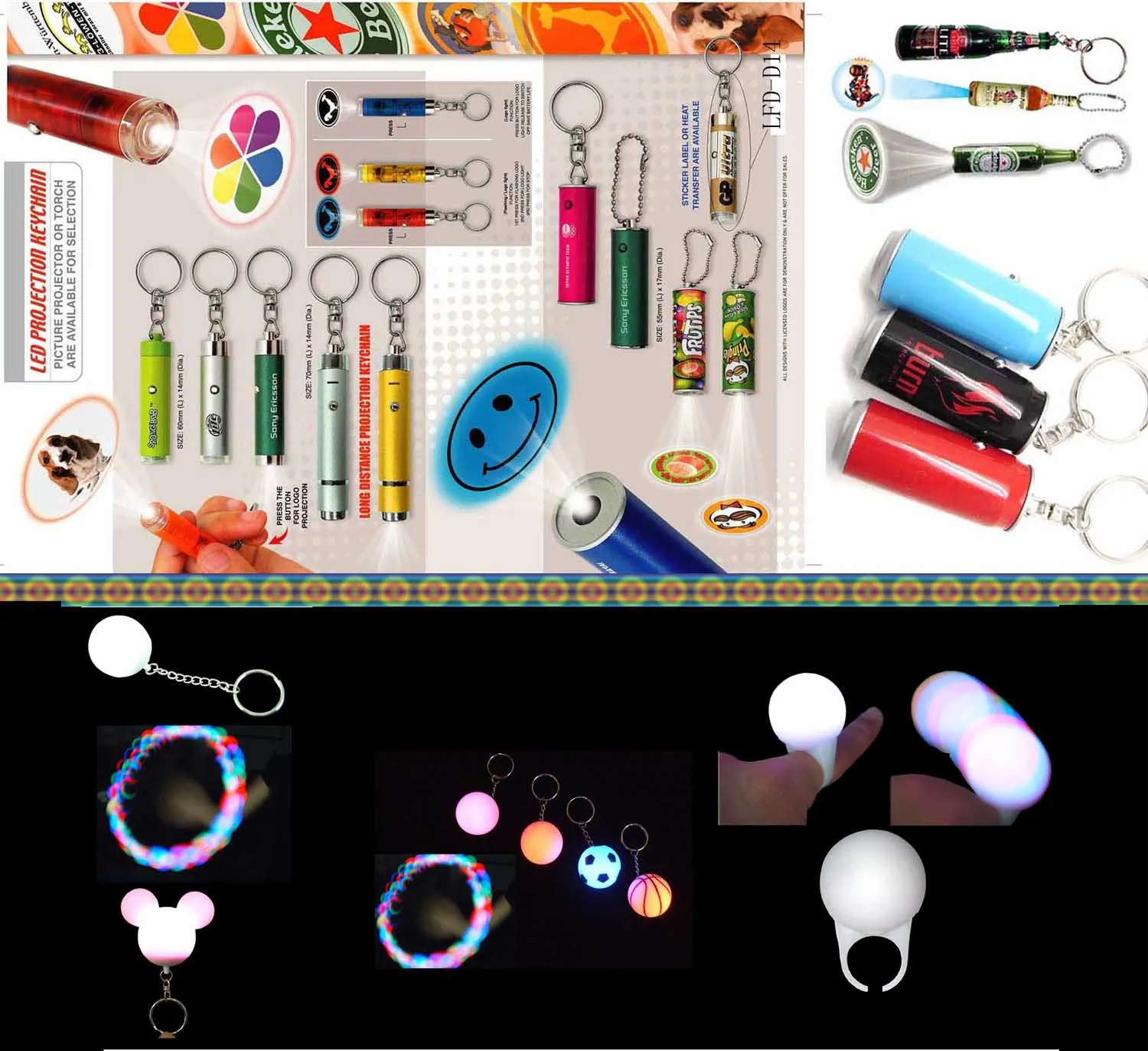 Keychain Projector Logo Customized Oem Torch Flashlight Promotional ...