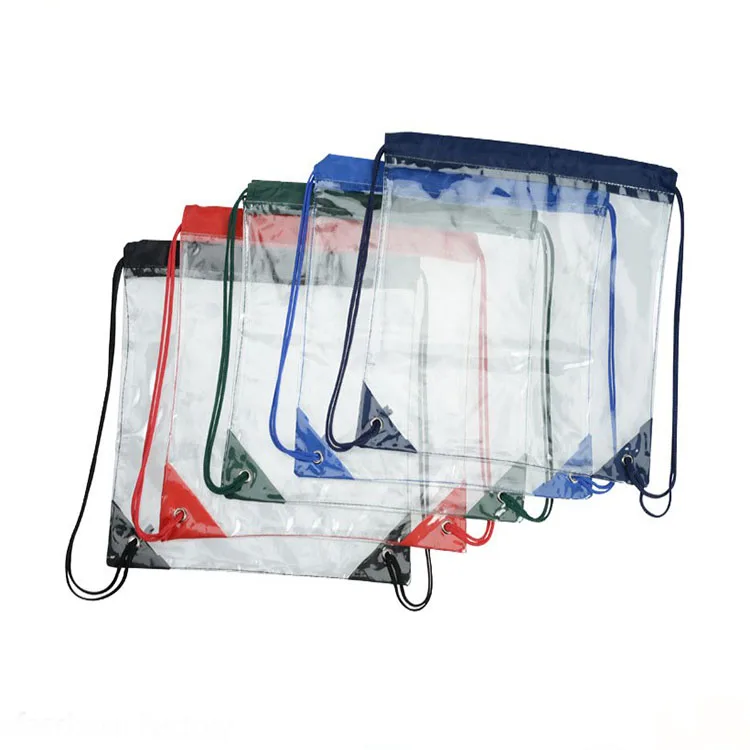 Custom Simple Transparent Clear Pvc Plastic Drawstring Bag - Buy Clear ...