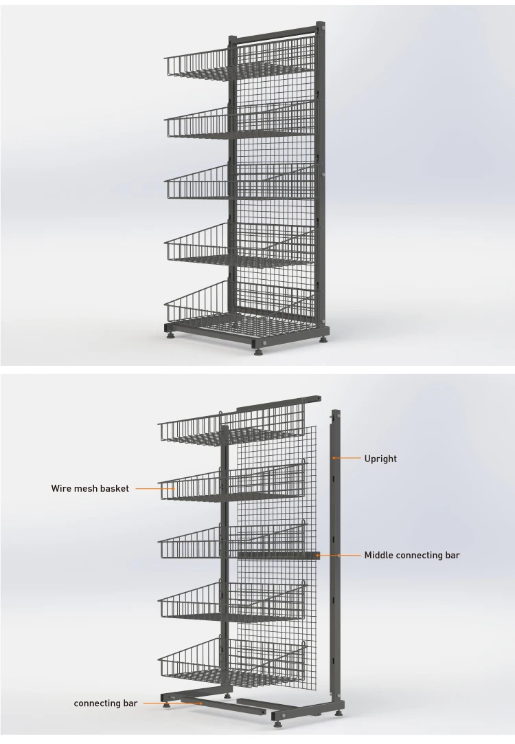 Customized Wire Mesh Shelf with Wire Basket & Metal Rack