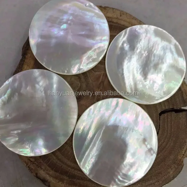 25mm Round Shape Natural Sea Shell Mother Of Pearl Shell Blanks - Buy ...