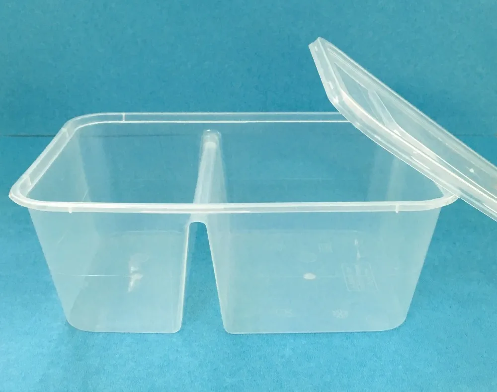 Clear Disposable Take Out Buy Plastic Food Containers With Divider ...