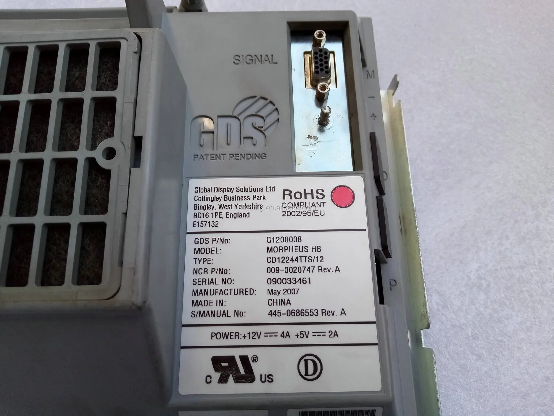 NCR ATM 部分 NCR 12.1英寸显示器 009-0020747 445-0686553 445-0689762 0090020747 ...