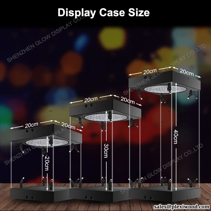 Acrylic Display Case for 1/6 Action Figures - Rotating LED