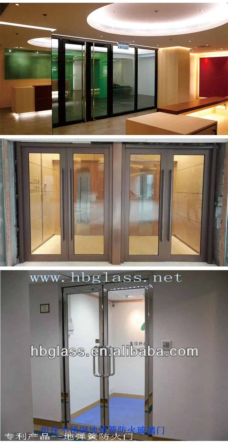 Security Glass 42mm-EI120 Double Layer Fire Rated Glazing Door and ...