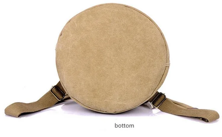 Durable Washing Thick Round Bottom Canvas Backpack Bag,Canvas ...