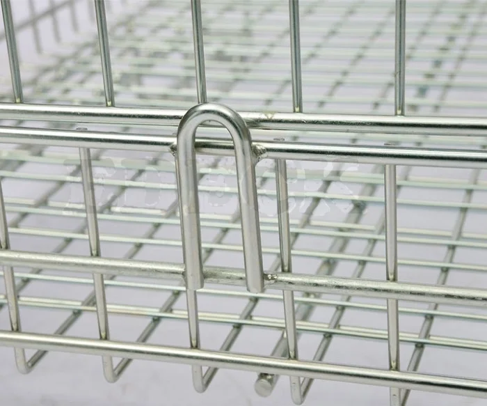 Supermarket Metal Mesh Box - Durable & Stackable Storage