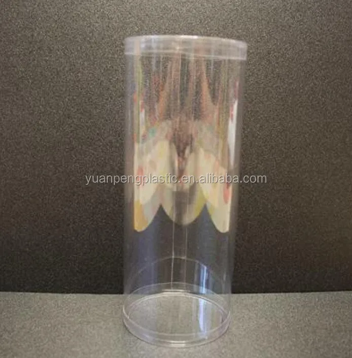 Clear Plastic Pvc Cylinder Packaging Boxes With Lids 9cm Diameter ...