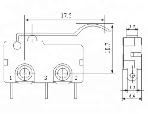 Kw12-f 10t85 5a 125v 250v With Long Bent Lever Micro Switch With 3 ...