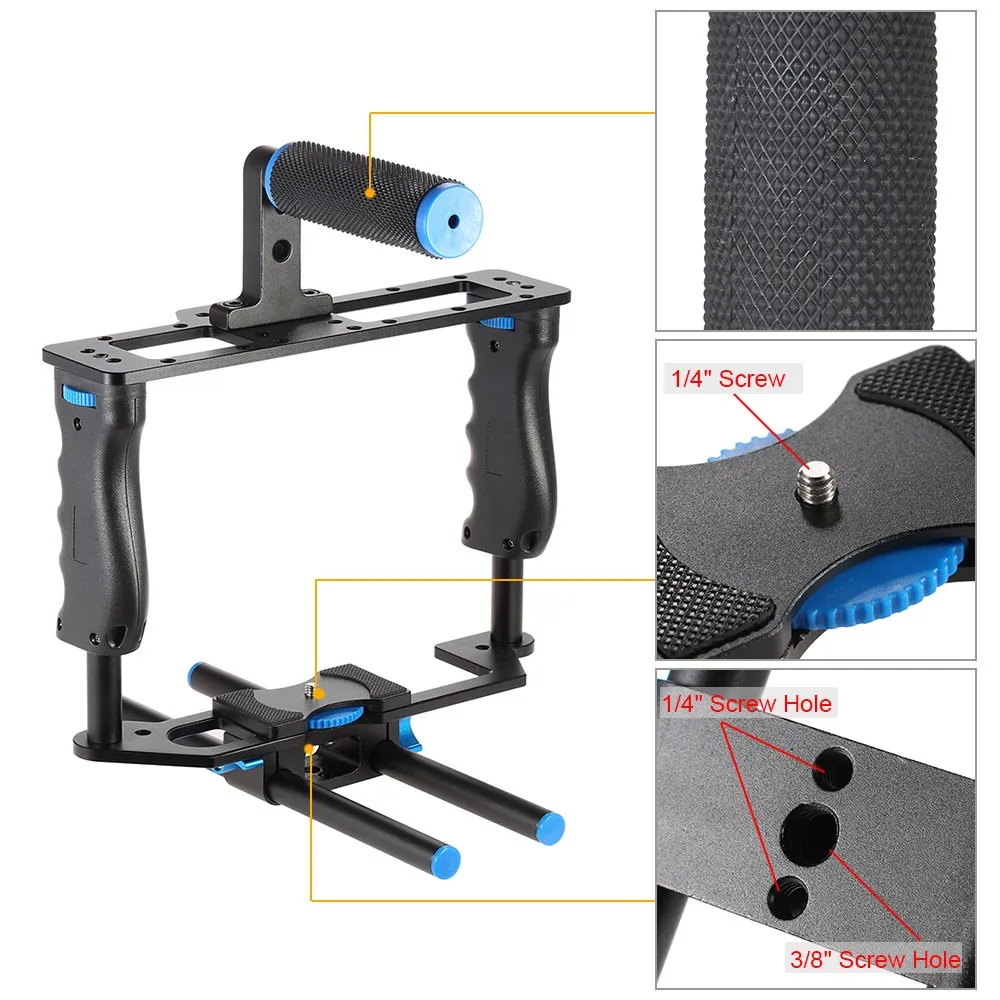 Photo Studio Video Dslr Cage Aluminum C2 With Handle Big Load ...