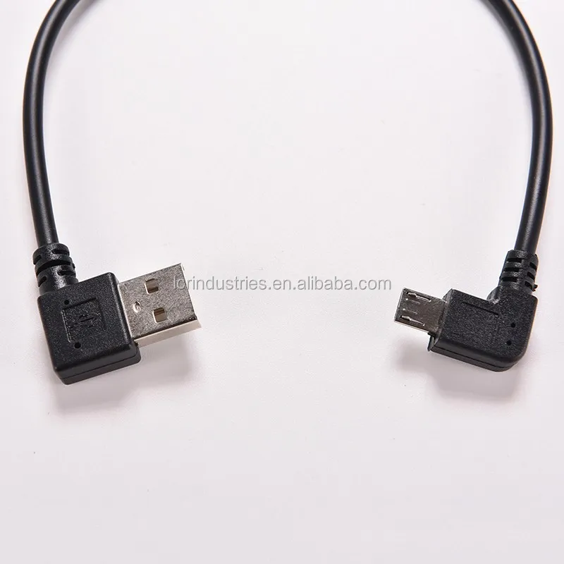 90 Degree Left Angle Usb A Male To Right Angle Micro Usb Data Charger ...