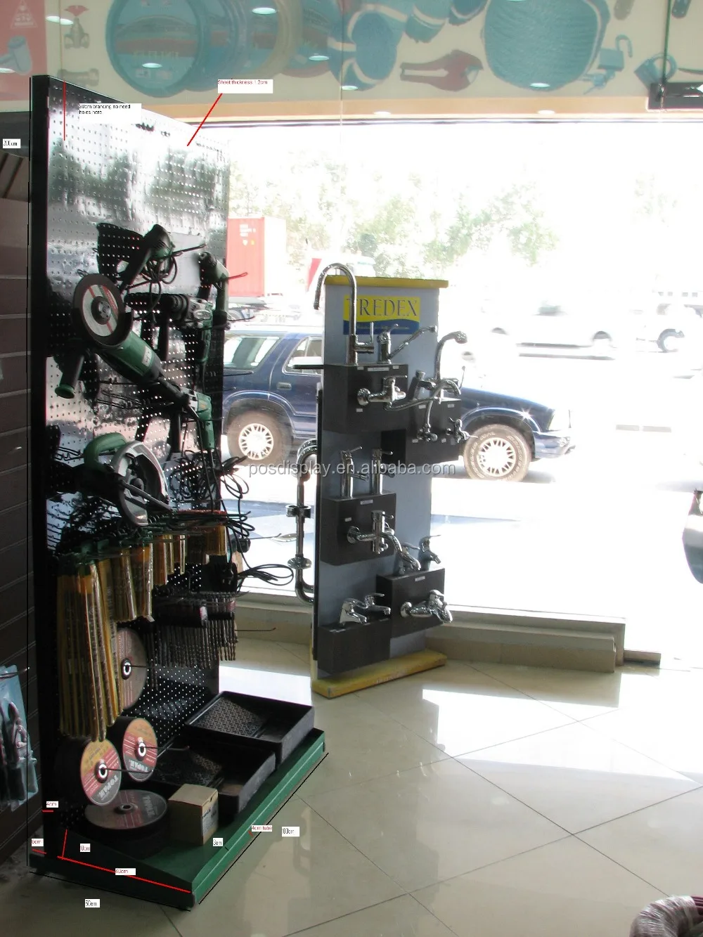 Led Professional Tool Display Rack With Curve Shape Led Board Power ...