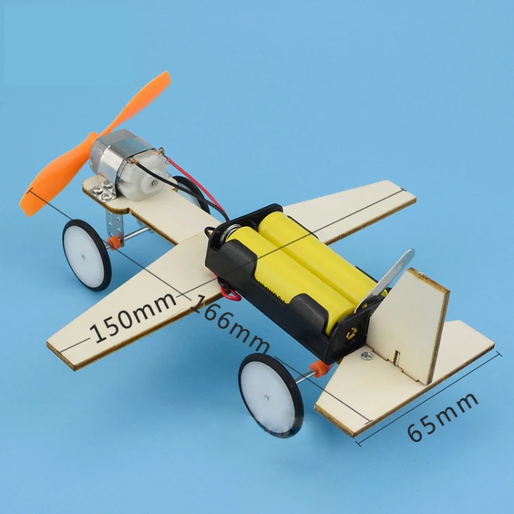 Student Kids DIY Propeller Driven Airplane Wooden Models