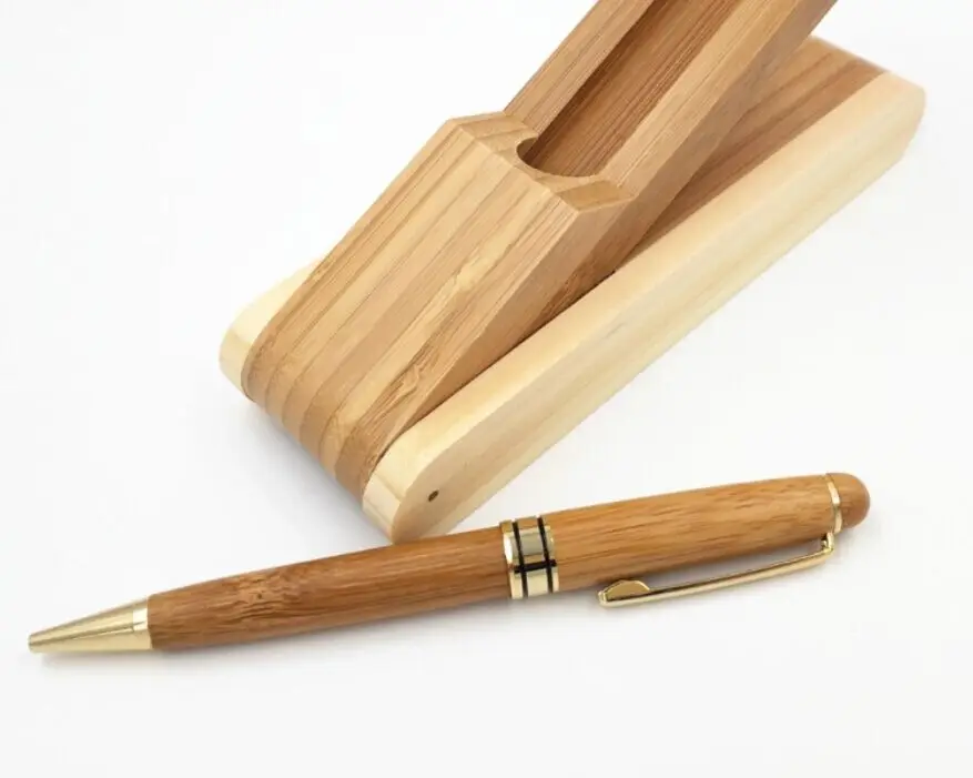 Maple Wood Pen Kit Box with Twisting Ballpoint Pens