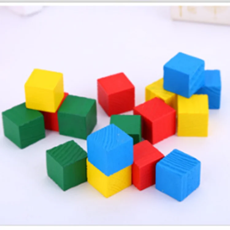 Multi-colored Wood Cube Blocks Small Wooden Craft Cubes - Buy Wood ...