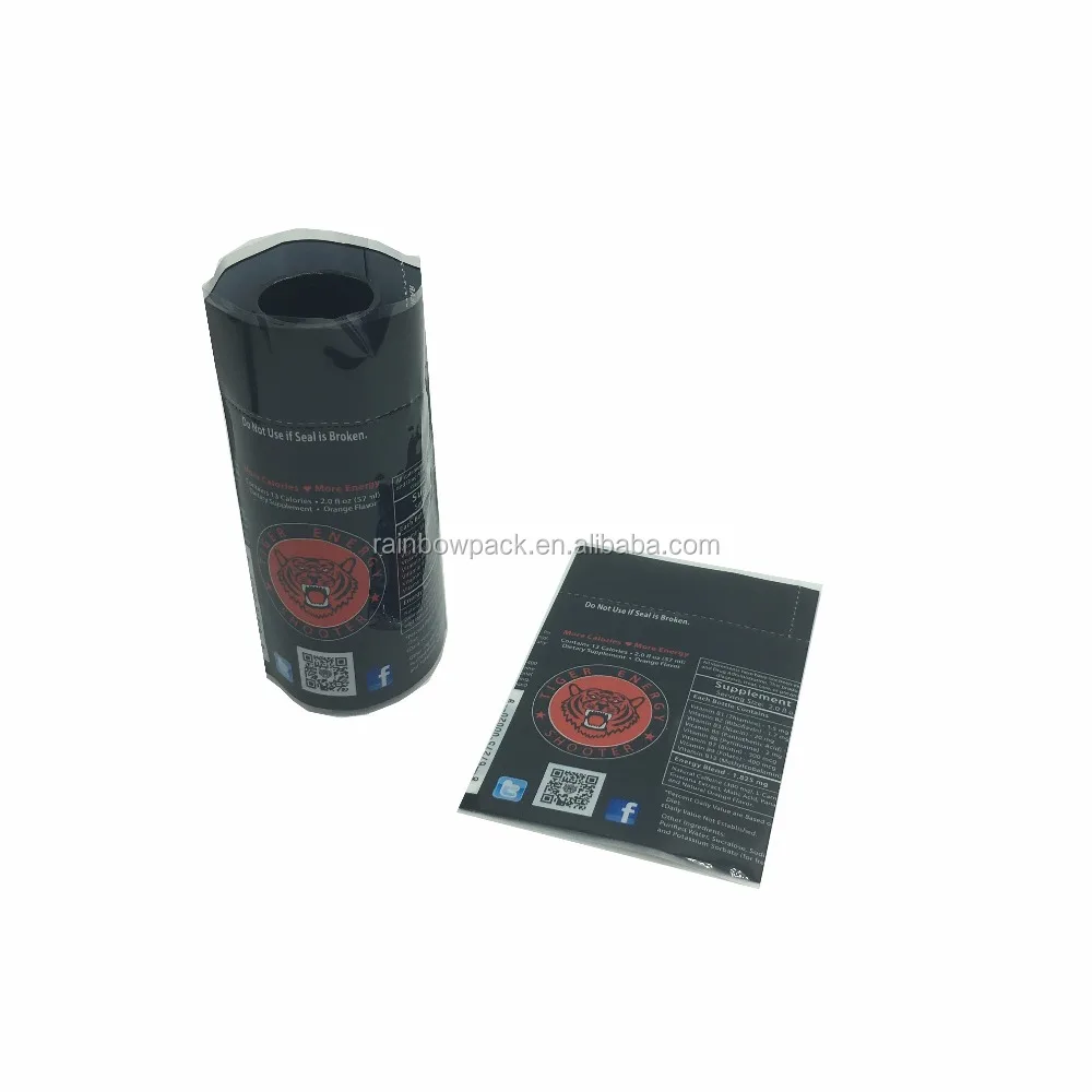 Customized Heat Shrink Sleeve Labels With Easy Tear Line For Energe ...