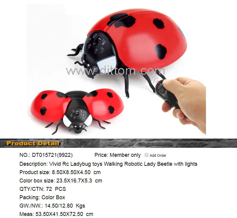 Vivid Rc Ladybug Toys - Walking Robotic Lady Beetle with Lights