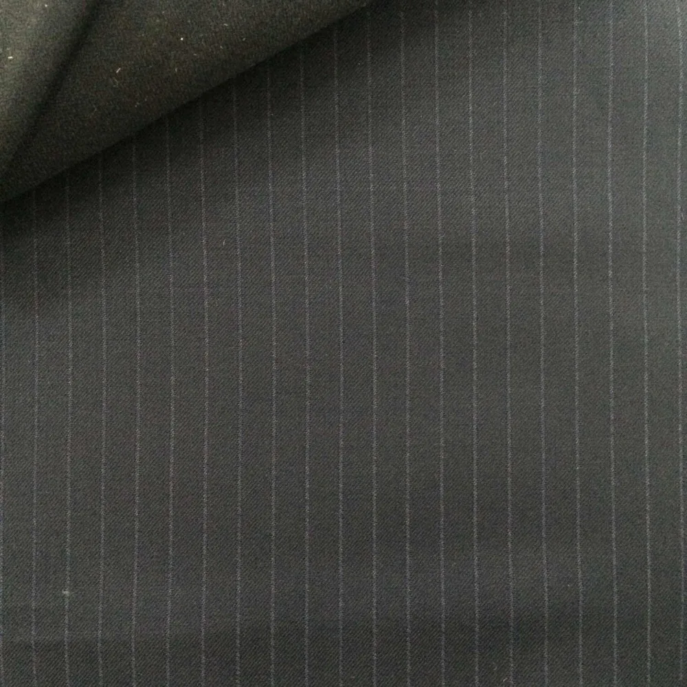 Twill Weave Fabric All Wool Suiting Pinstripe Fabric For Men's Suits ...