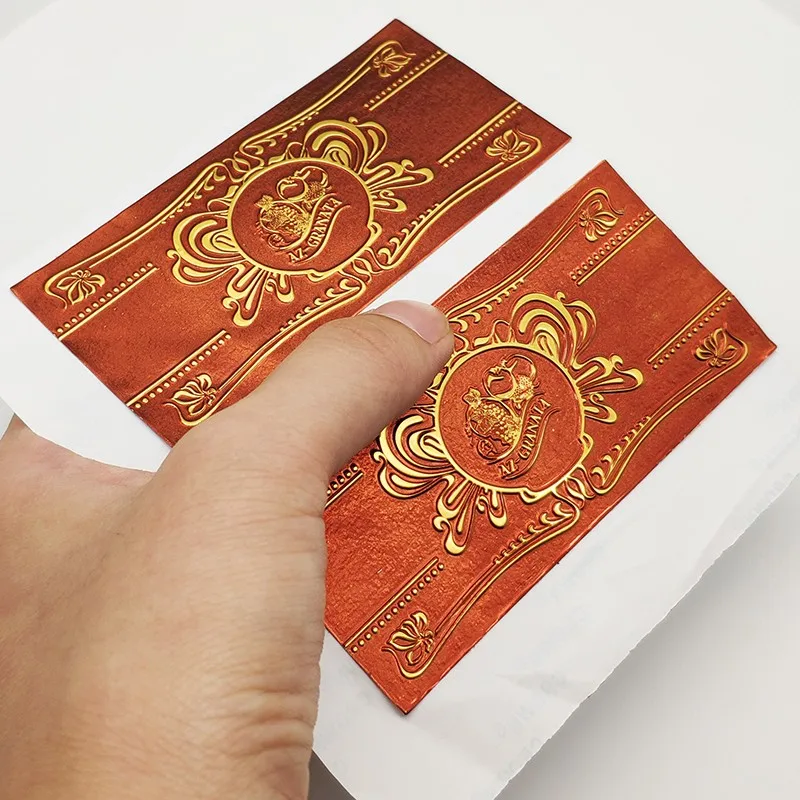 Custom Brand Name Logo Embossed Sticker Aluminium Gold Foil Sticker ...