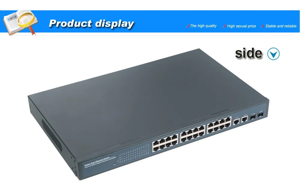 Realtek 1000mbps Network Switch with 24 Poe Ports for Hikvision IP Cameras