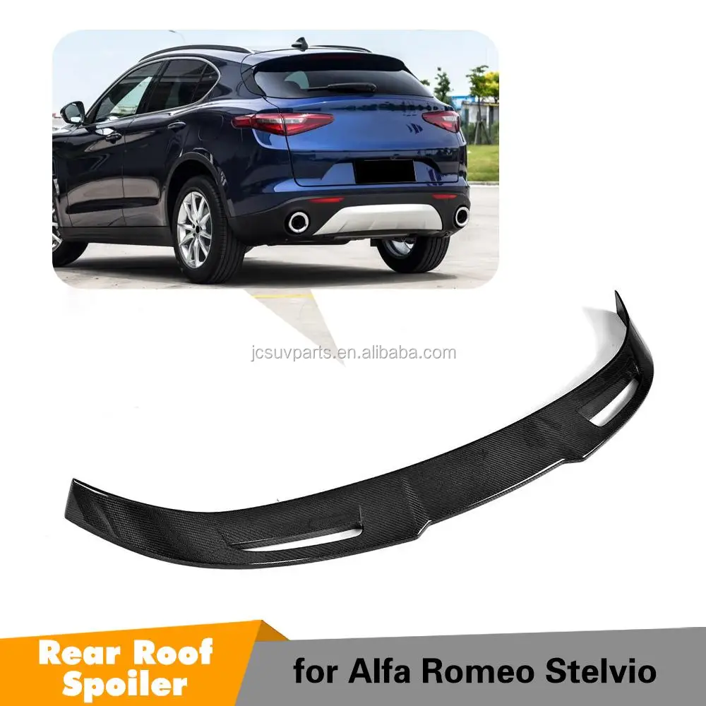 JC SPORTLINE Carbon Fiber Rear Roof Spoiler for Alfa Romeo Stelvio 2017 ...