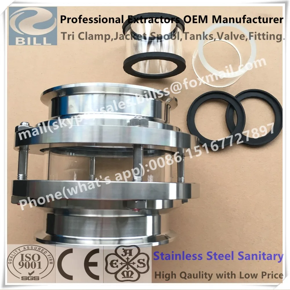 12 Inch Tri Clamp Sight Glass Use For Extractor Closed Loop - Buy 12 ...