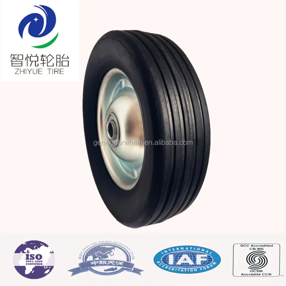 8 Inch Solid Rubber Wheel Tire With Bearing For Wheelbarrow - Buy 8 ...