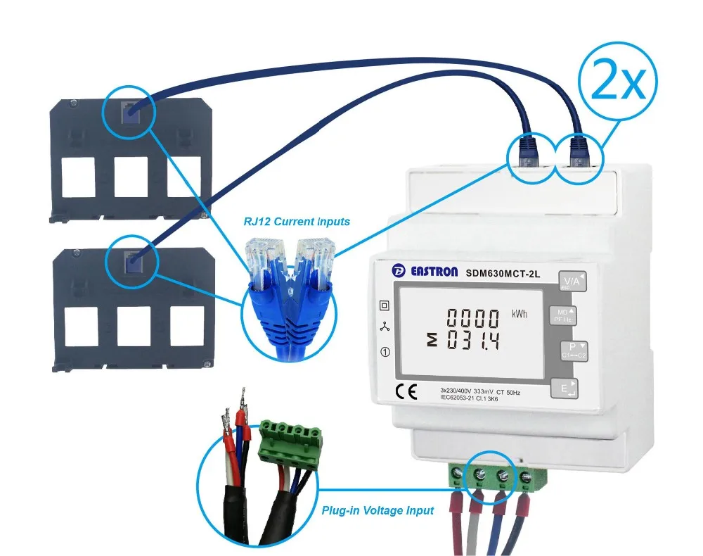 Sdm630mct-2l 3 Phase Dual Load Energy Meter With Rs485 Modbus - Buy ...