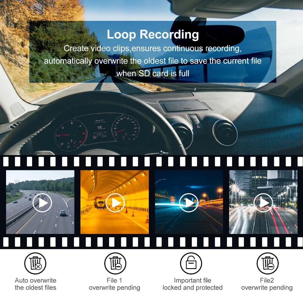 Ultra Hd 1296p In-car Camera,Super Night Vision 170 Degree Wide View ...