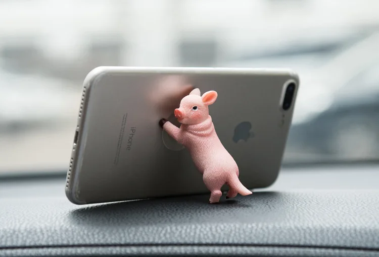 Colorful Pig Shape Synthetic Resin Cell Phone Holder with Suction Cup ...